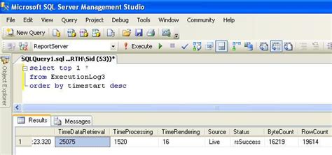 sql server reporting services reports performance debugging and analysis