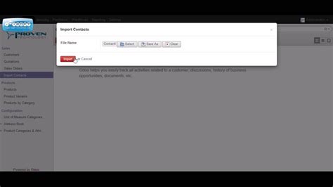 odoo openerp 8 contact importer youtube