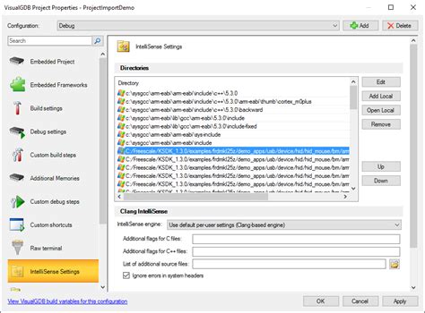importing embedded projects built with external tools