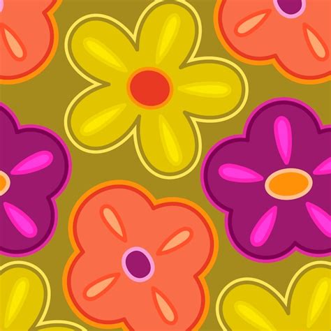 Patrón De Flores Dibujado A Mano Vector Premium