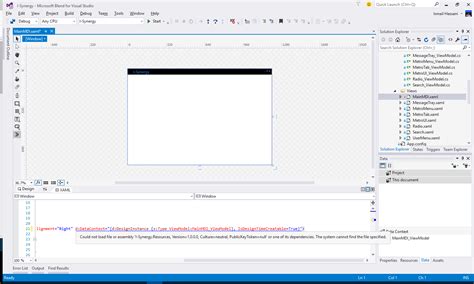 xaml wpf could not load file or assembly or one of it s dependencies