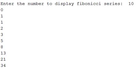 fibonacci series using java program