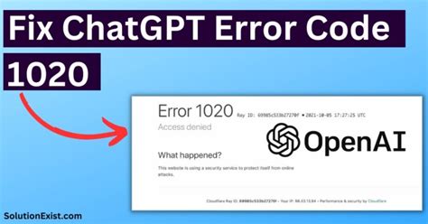 fix chatgpt access denied error code 1020