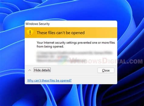 Windows 11 Your Internet Security Settings Prevented One Or More Files