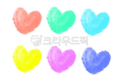 수채화 크레파스 파스텔 색상 하트 사진 이미지 일러스트 캘리그라피 나메워니작가