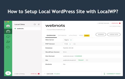 how to setup local wordpress site with localwp webnots