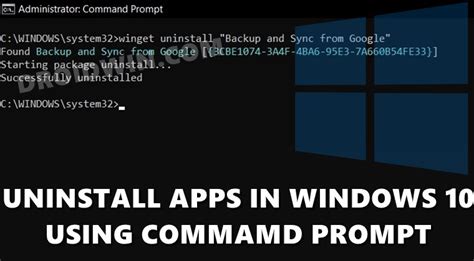 how to uninstall apps on windows 10 using command prompt