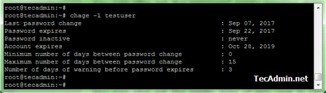 linux chage command tecadmin