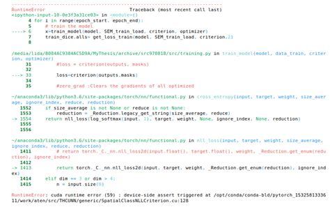 using cross entropy and cuda runtime error 59 device side assert