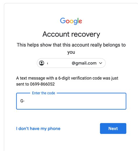 i don t get the gmail verification code in my phone number to recover