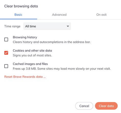 how do i clear cookies and site data in brave brave help center