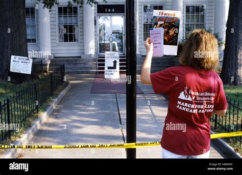A Lone Pro Life Demonstrator At The Police Line Outside An Atlanta