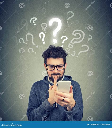 Confused Man With Modern Smartphone Stock Image Image Of Frustrated
