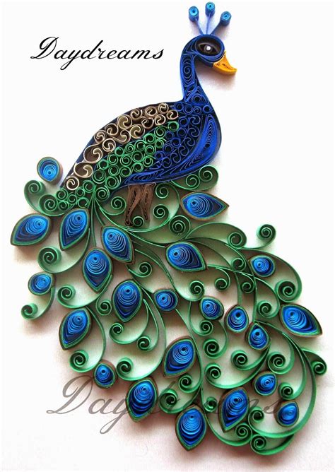 Daydreams Quilled Peacock Embroidery Design Inspired Quilling