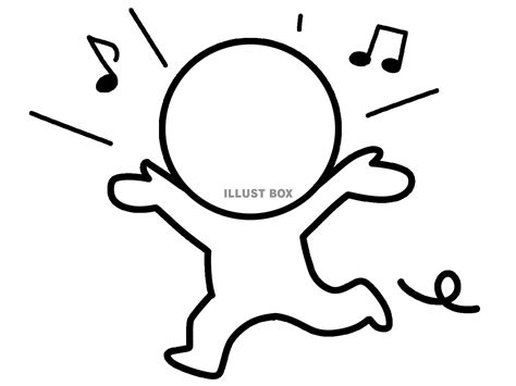 無料イラスト 喜んで走る棒人間