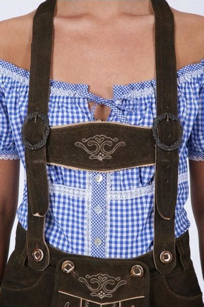 Traditional German Lederhosen Women Dark Deer Leather Jacket Gear