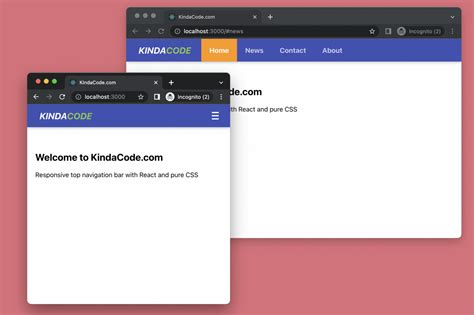 react how to create a responsive navbar from scratch kindacode