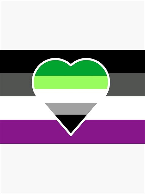 Aromantic Asexual Flag White Stripe Variant Poster For Sale By