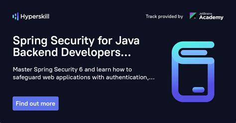 spring security for java backend developers jetbrains academy — learn