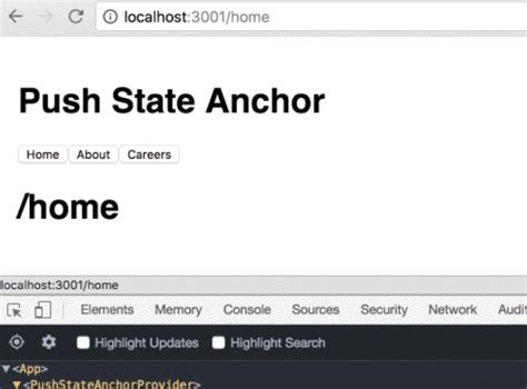 react pushstate anchor component reactscript
