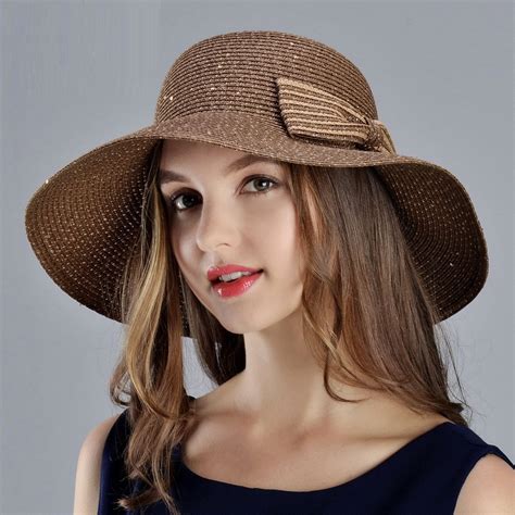 Foldable Women Summer Straw Sun Cap Lady Wide Brim Sun Hat Wide Brim