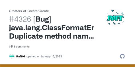 [bug] java lang classformaterror duplicate method name handler chk000