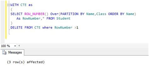 delete duplicate rows from a table in sql server