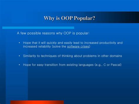 ppt principles of object oriented programming why oop is