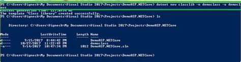 add class library in asp core using core command