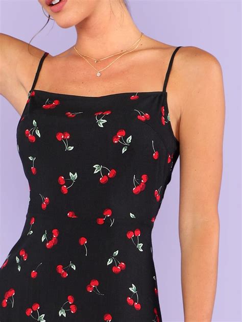 Allover Cherry Print Cami Dress Shein Aesthetic Clothing Stores
