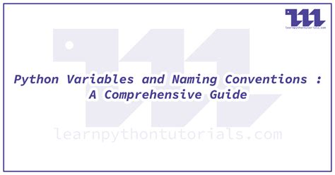 python variables and naming conventions