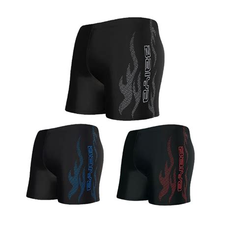 Baiya Men Swimming Pants Trunk Breathable Quick Dry Adult Swimwear