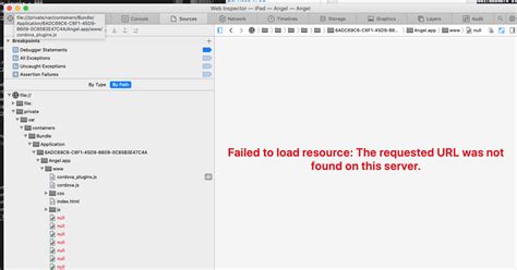 javascript cordova face api js [error] failed to load resource