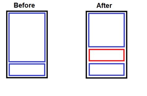 android how to programmatically wedge a view between