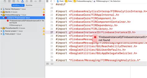 firebase firebaseinstanceid firebaseinstanceid h not found in flutter