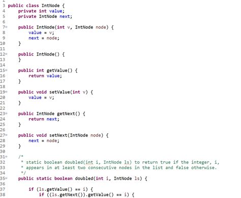 [solved] given the following class intnode complete method static