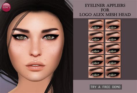 Second Life Marketplace Izzies Demo Logo Alex Eyeliner Applier