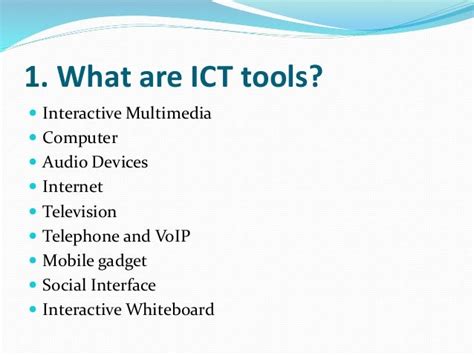 Ict Tools And The Utilisation