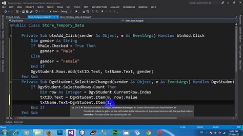tempory data insert delete update datagridview in vb net