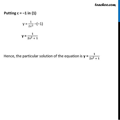 Example 6 Find Particular Solution Dy Dx 4xy2 Examples