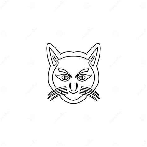 Ilustración Vectorial Del Logotipo De La Cabeza De Gato Ilustración Del