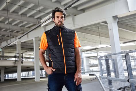 Herren Mens Hybrid Vest Black Neon Orange Daiber