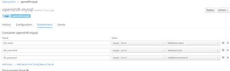 openshift oc new app how to maps secrets of another pod stack overflow