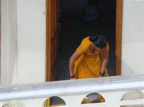 Indian Kamwali Bai Downblouse While Working At Home Chuttiyappa