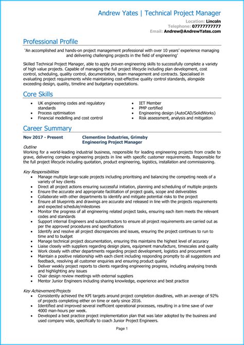 7 project manager cv examples 2022 guide [land a top job]