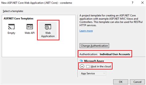 explain deployment on azure asp core web app develop