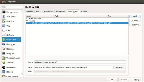 setting up qt creator for qnx neutrino os qt wiki