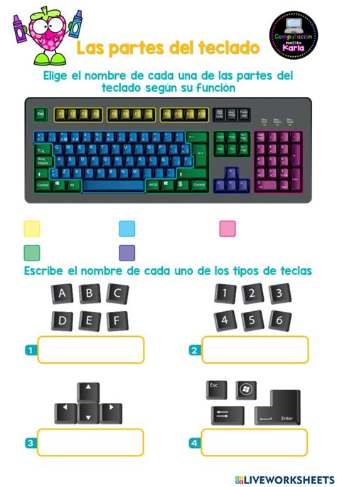 Las Partes Del Teclado Worksheet Clase De Informática Profesor De