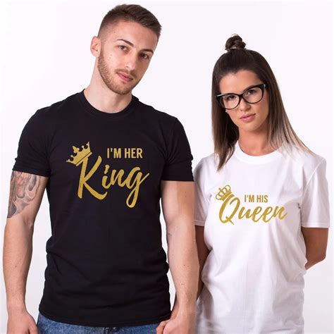 Casual Tee Shirt His And Her King And Queen T Shirt Valentines Day T