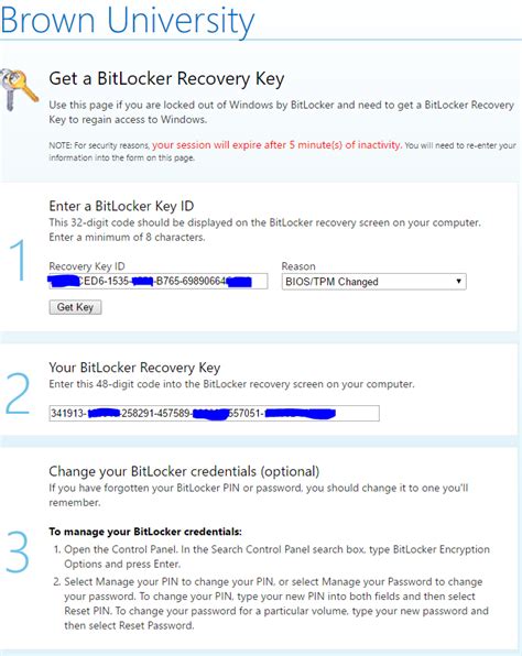 how to recover from bitlocker recovery screen using self service